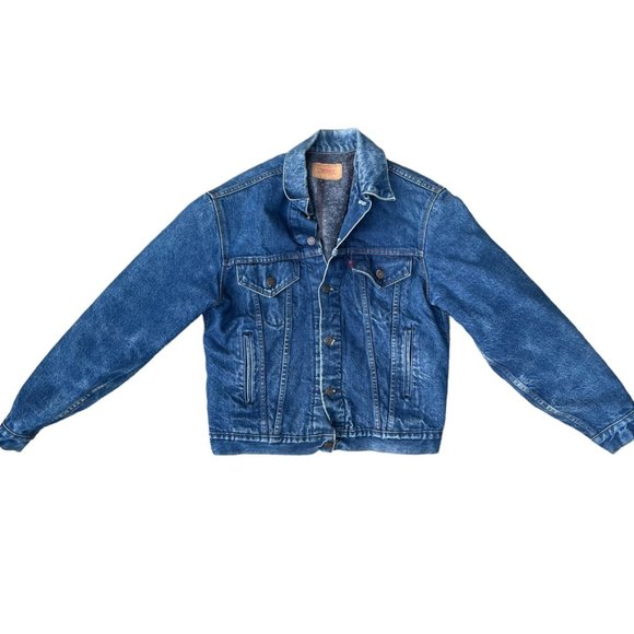 Levi's | Jackets & Coats | Vintage 8s Levis Blanket Lined Denim Trucker Jacket Mens 44 Large ...